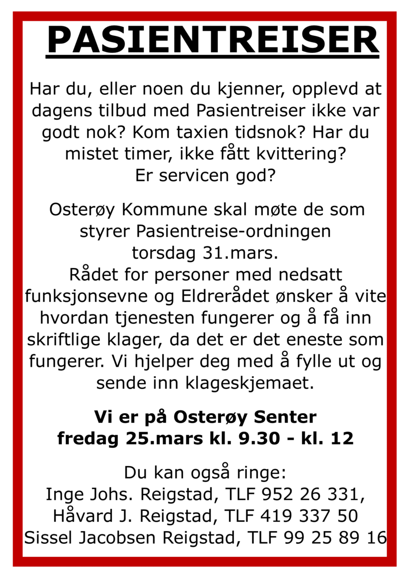 Forside Pasientreiser