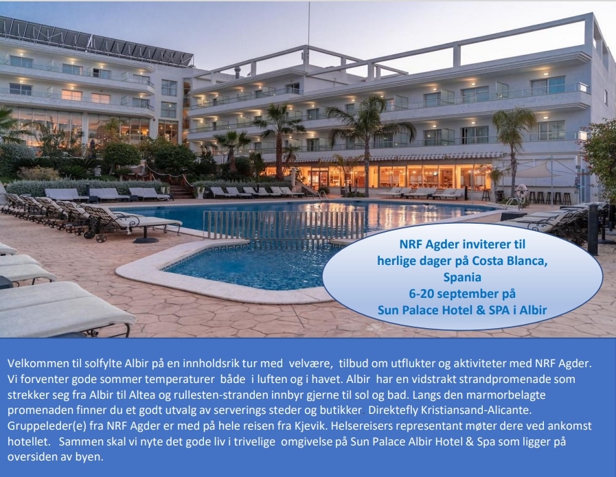 Bli med NRF Agder Fylkeslag til Costa Blanca, Spania | Norsk Revmatikerforbund